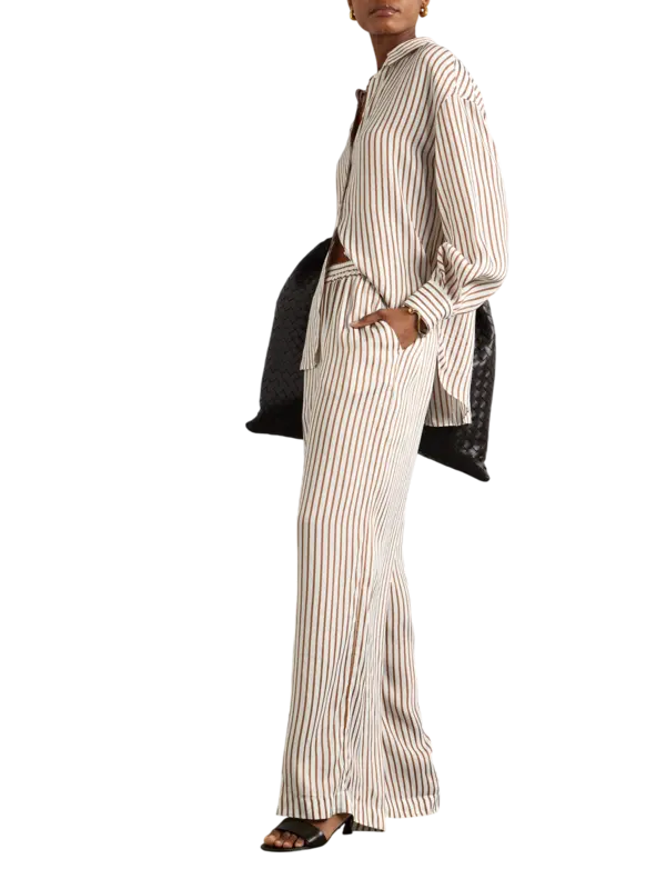 Brunello Cucinelli Striped Woven Wide-leg Pants