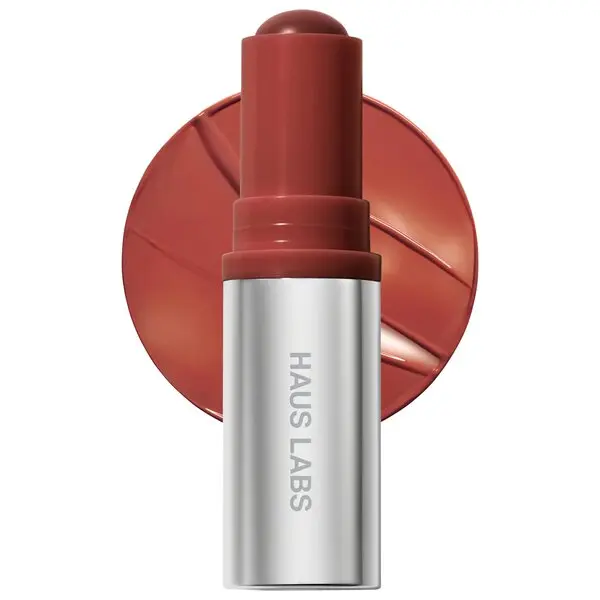 HAUS LABS BY LADY GAGA Color Fuse Longwear Hydrating Glassy Lip + Cheek Blush Balm Stick - Glassy Cayenne