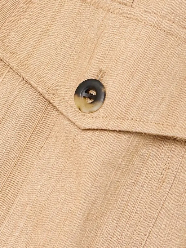 Loro Piana Pleated Textured-silk Cargo Shorts