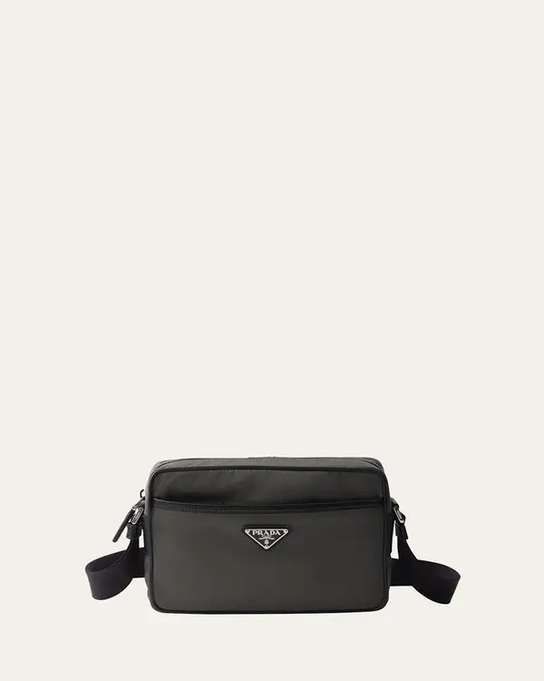 Prada Saffiano Nylon Crossbody Bag - Grey