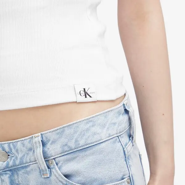 Calvin Klein Variegated Rib Woven Tab Tank