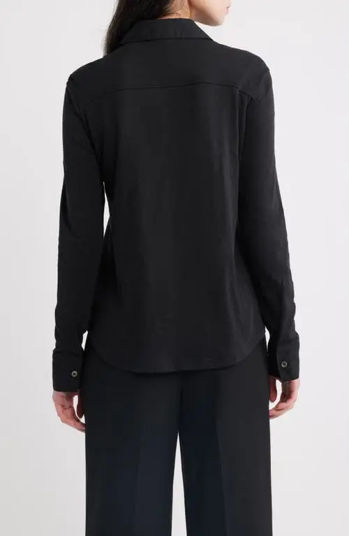 Theory Riduro C Nebulous Organic Cotton Slub Shirt - Black