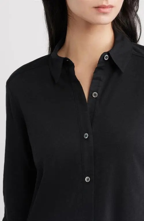 Theory Riduro C Nebulous Organic Cotton Slub Shirt - Black