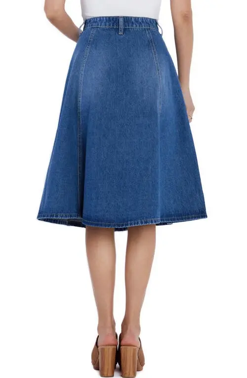 WASH LAB DENIM Spin Paneled Midi Skirt