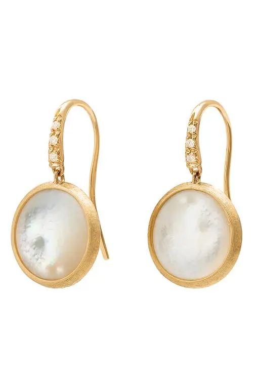 Marco Bicego Jaipur Mother-of-pearl & Diamond Drop Earrings - Yellow Gold/ Diamond/ Pearl