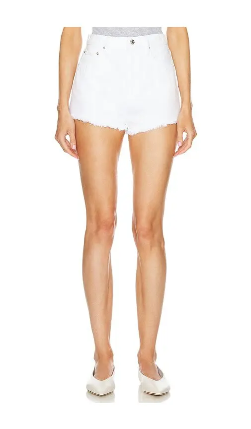 GRLFRND Kyla Hot Short In White Pinstripe