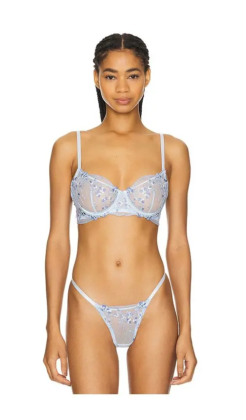 KAT THE LABEL Sofia Underwire Bra In Baby Blue - Corn Flower