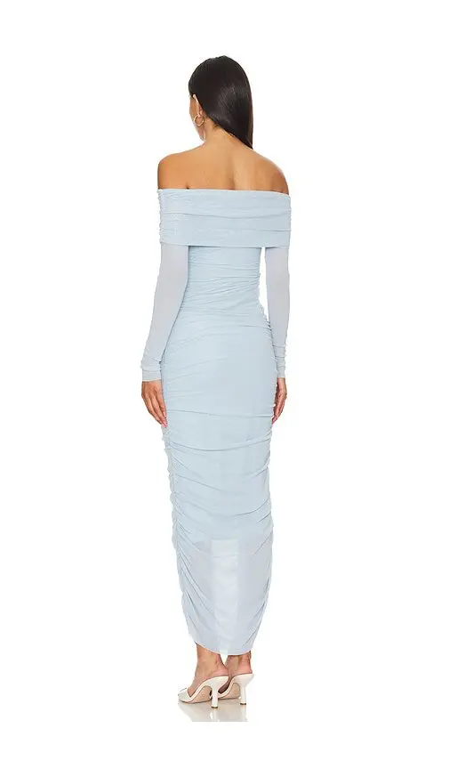 BUMPSUIT Off The Shoulder Mesh Dress - Powder Blue