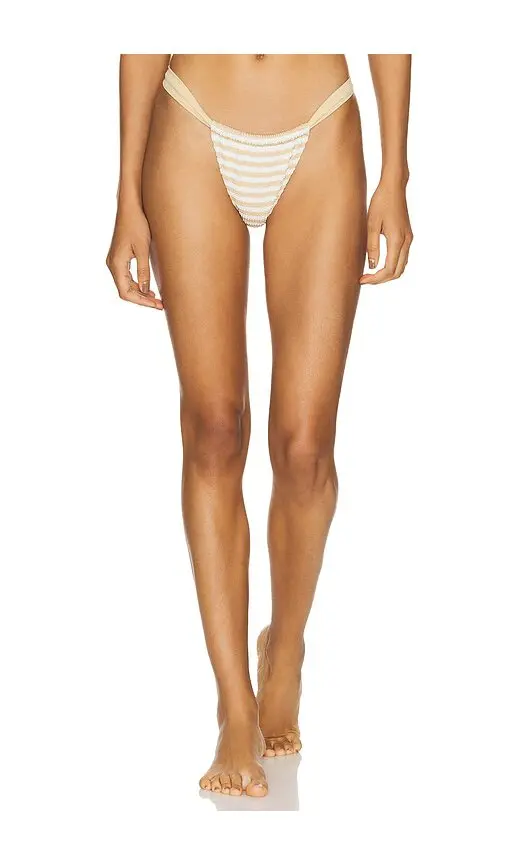 Tularosa Maiori Bikini Bottom - Beige & White Stripe