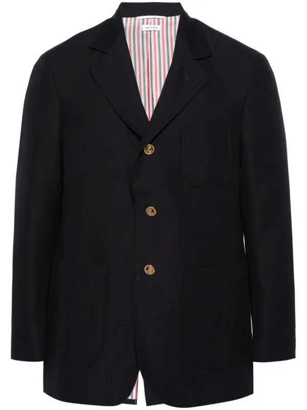 Thom Browne Single-breasted Wool Blazer - Blue