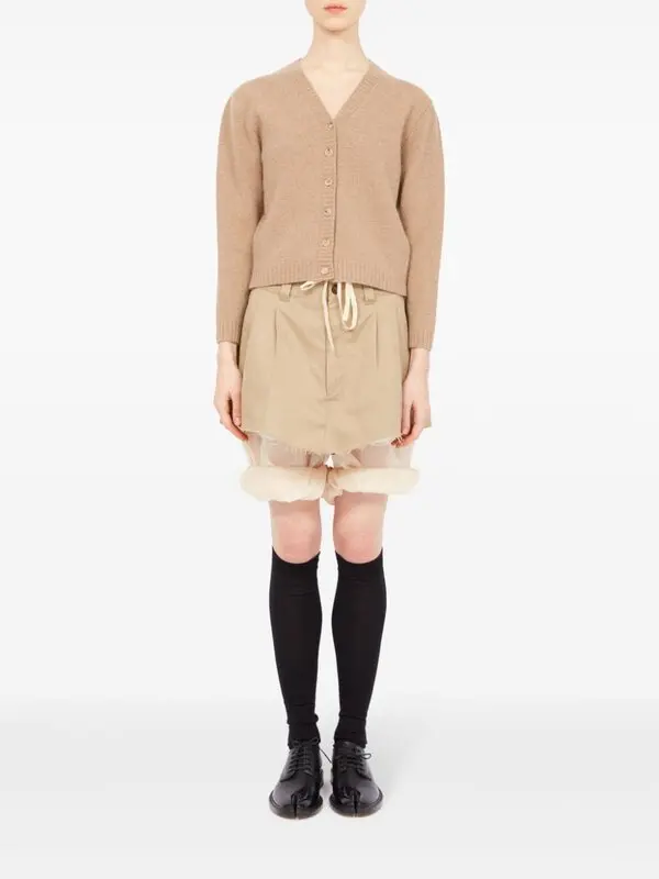 MAISON MARGIELA V-neck Wool Cardigan - Neutrals