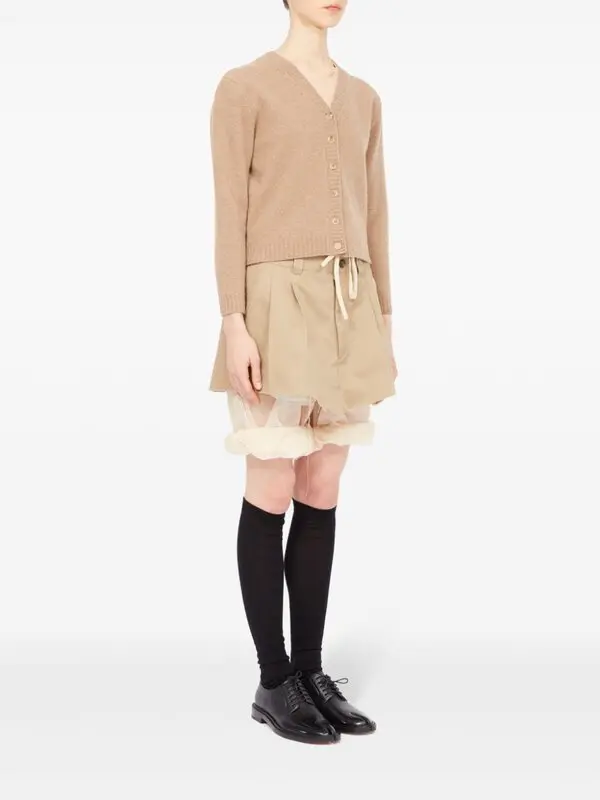 MAISON MARGIELA V-neck Wool Cardigan - Neutrals