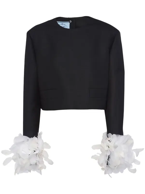 Prada Feather-trim Wool Jacket