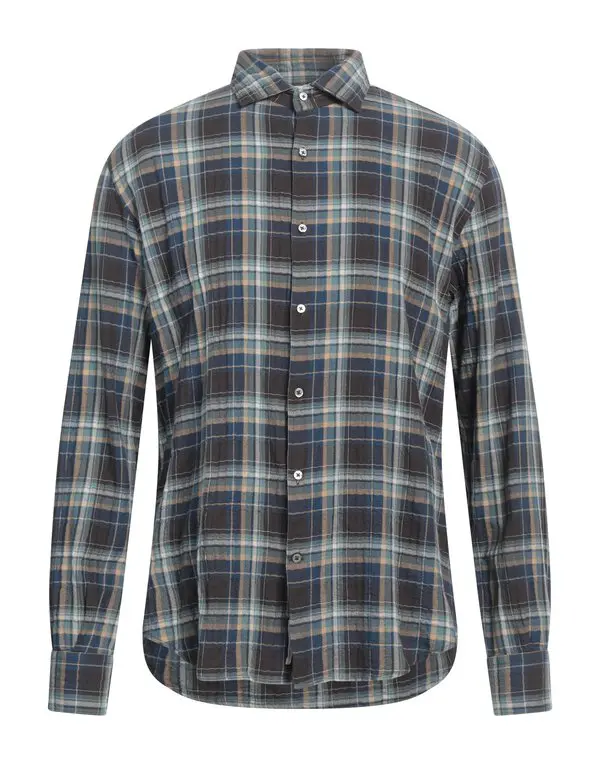 BROOKSFIELD Shirt Size Cotton, Elastane - Green