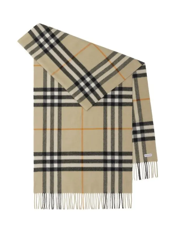 Burberry Wide Check Cashmere Scarf - Neutrals