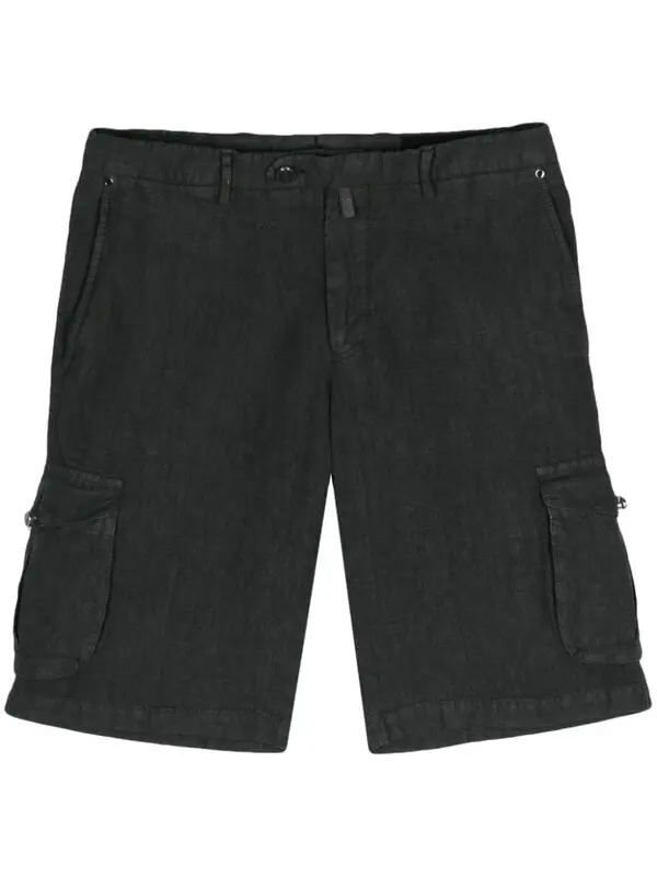Kiton Linen Chambray Cargo Shorts