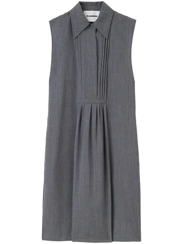 JIL SANDER Straight-point Collar Wool Dress