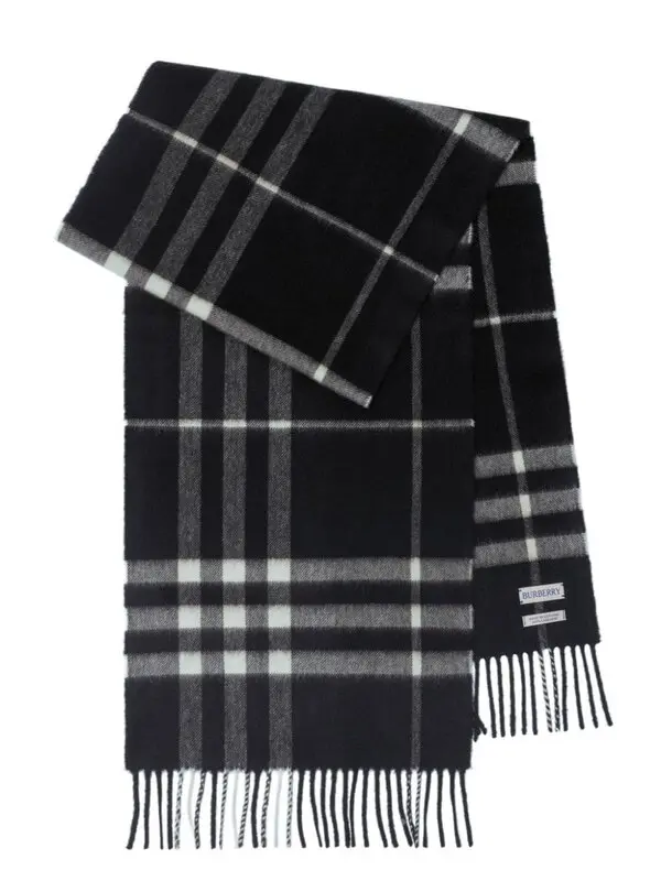 Burberry Check Cashmere Scarf - Black