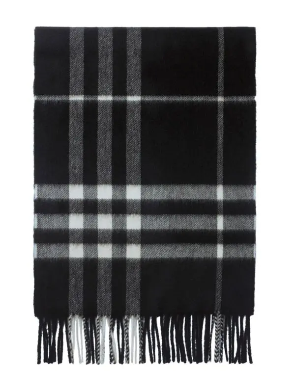 Burberry Check Cashmere Scarf - Black