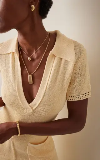 PAMELA ZAMORE Eos Small Egg 18k Yellow Necklace