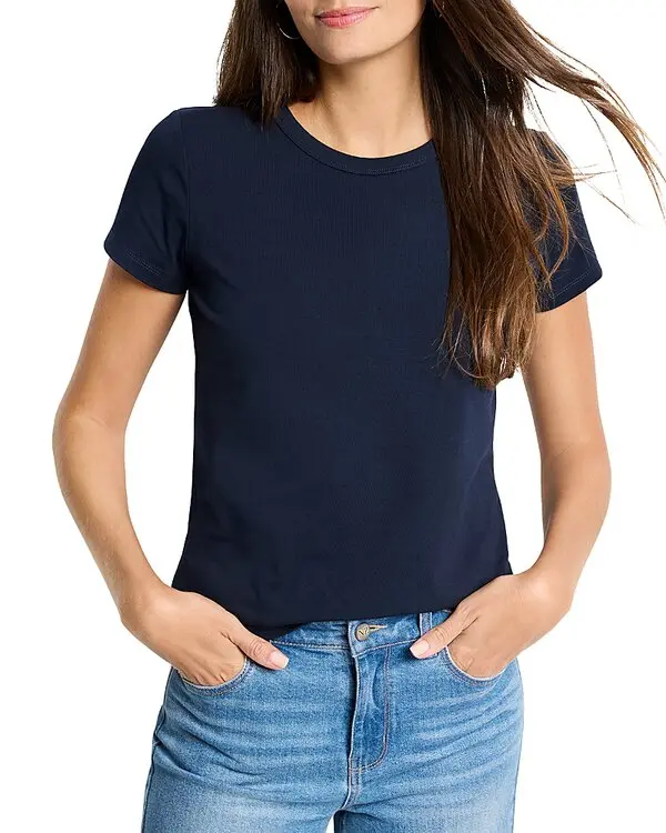 NIC+ZOE Perfect Knit Crewneck Tee - Dark Indigo