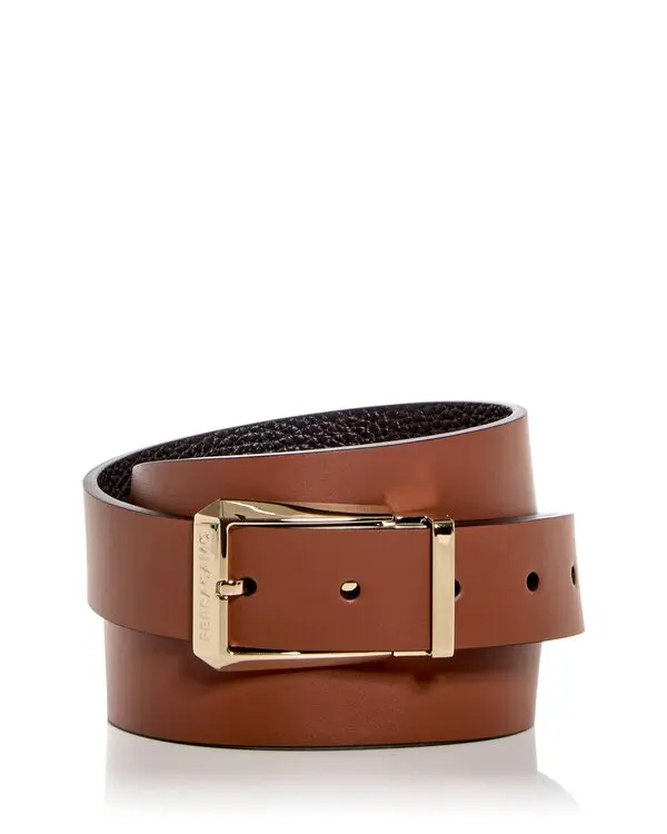 FERRAGAMO Reversible Leather Belt - New Cognac