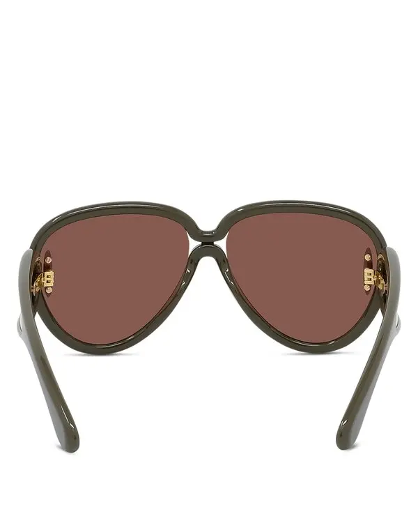 Loewe Wave Mask Pilot Sunglasses - Green/brown Mirrored Solid