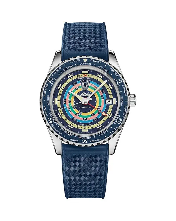 MIDO Ocean Star Tribute Worldtimer Watch - Blue