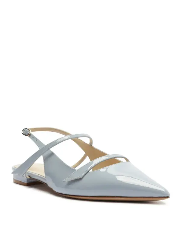 ALEXANDRE BIRMAN Tita Pointed Toe Slingback Flats - Azzuro
