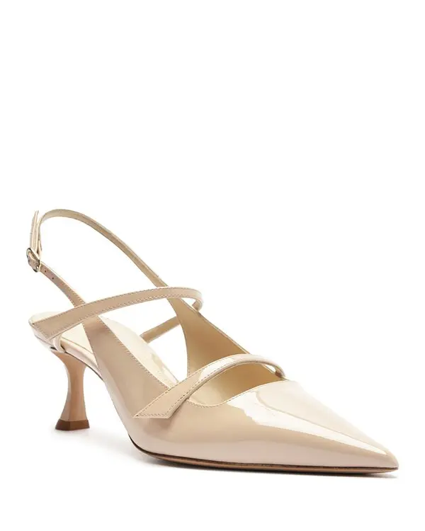 ALEXANDRE BIRMAN Tita Mid-heel Slingback Pumps - Semolina