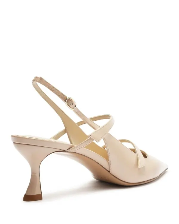 ALEXANDRE BIRMAN Tita Mid-heel Slingback Pumps - Semolina