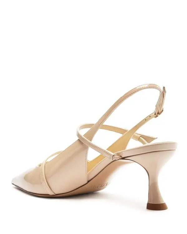 ALEXANDRE BIRMAN Tita Mid-heel Slingback Pumps - Semolina