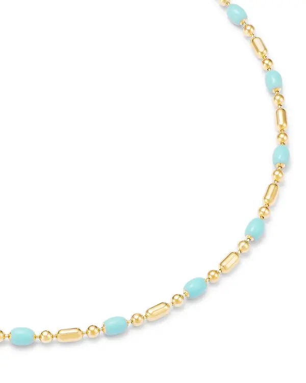 Zoe Chicco 14k Yellow Gold Enamel Bead & Bar Link Bracelet - Blue/gold