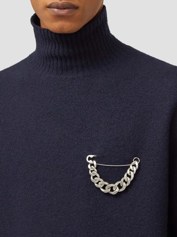 JIL SANDER Safety-pin Curb Chain Brooch