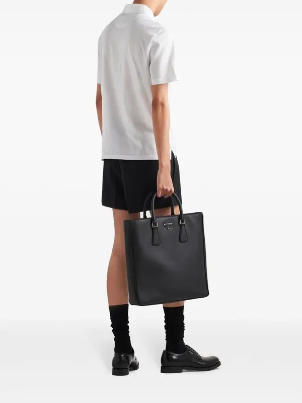 Prada Logo-patch Cotton Polo Shirt - White