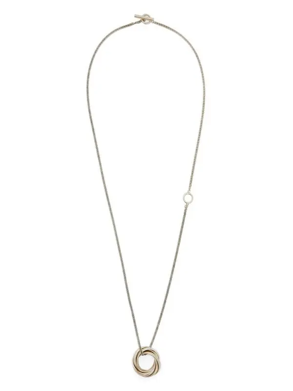 JIL SANDER Aged-finish Ring-pendant Necklace