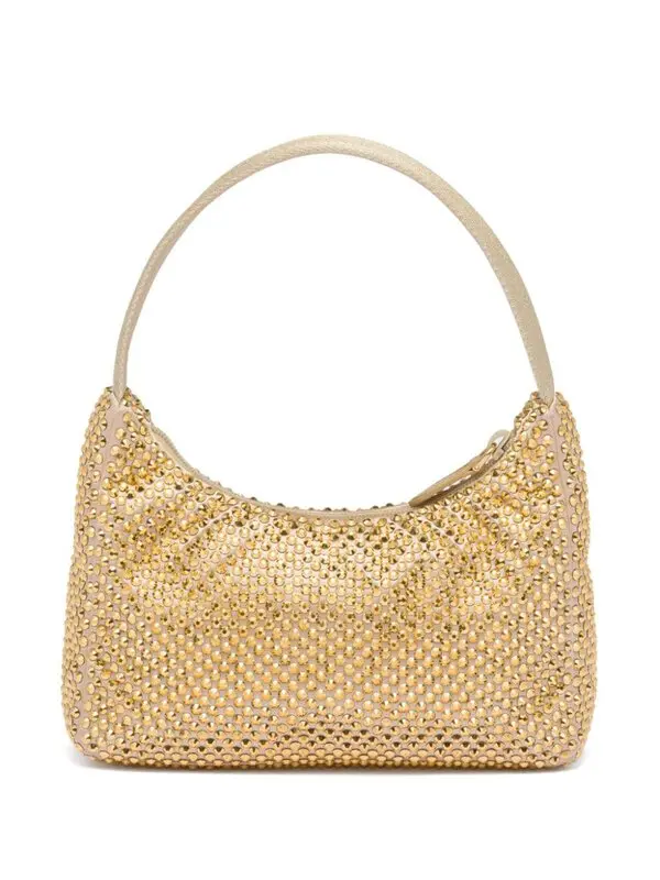 Prada Re-edition Crystal-embellished Mini Bag - Gold