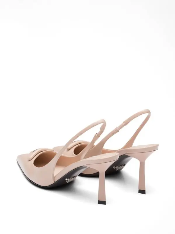 Prada 75mm Brushed Leather Slingback Pumps