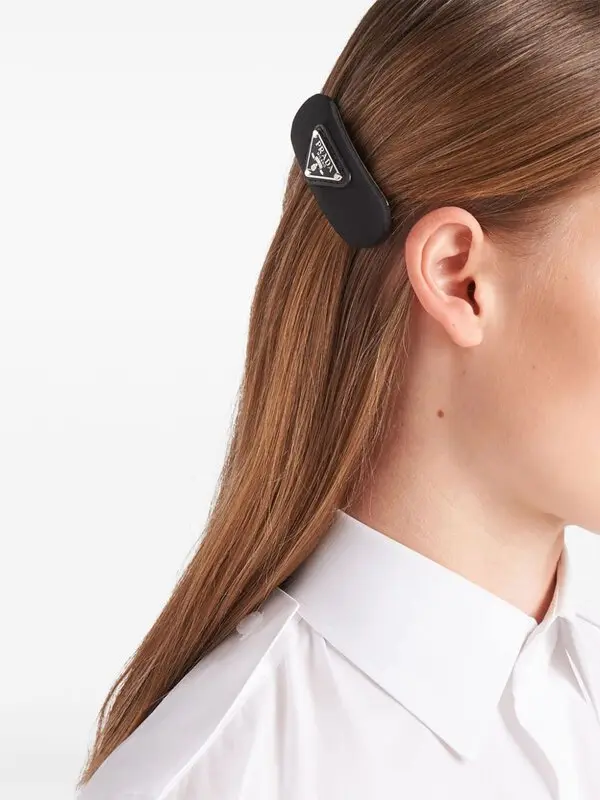 Prada Enamel-logo Hair Clip