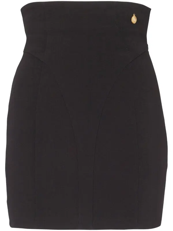 Balmain High-waisted Crepe Miniskirt
