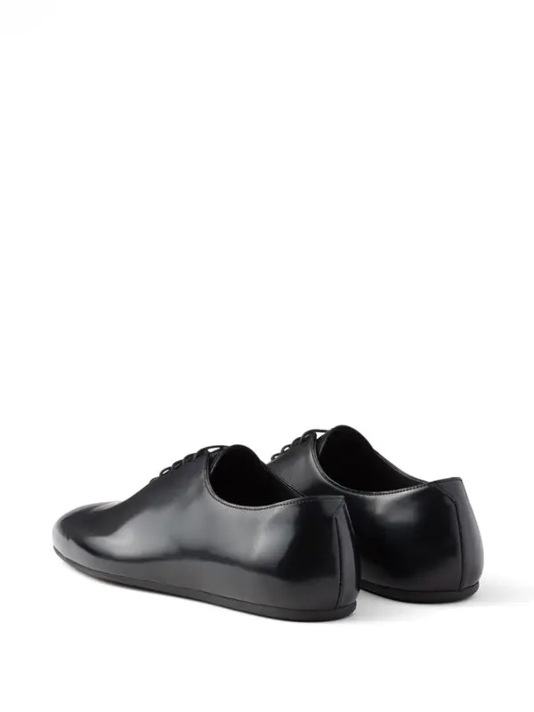 Prada Brushed-leather Lace-up Shoes