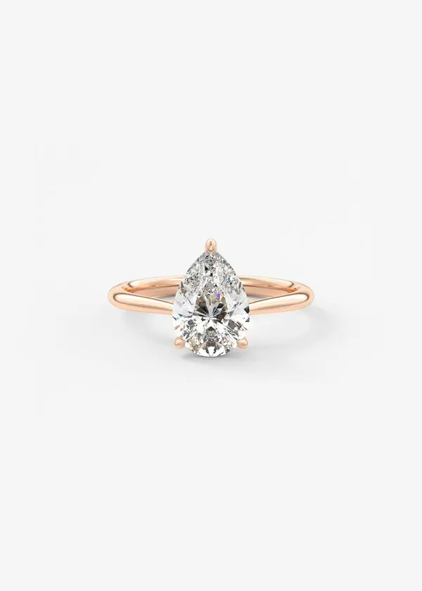 FRANK DARLING Cathedral Hidden Halo Pear Ring - Yellow Gold