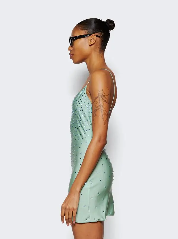Oseree Embellished Mini Dress - Aqua