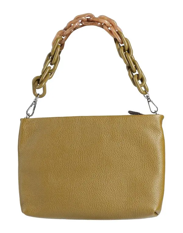 GIANNI CHIARINI Leather Handbag With Detachable Shoulder Strap - Green