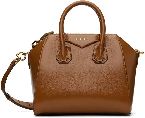 Givenchy Mini Antigona Bag In Laminated Leather 222-Soft Tan
