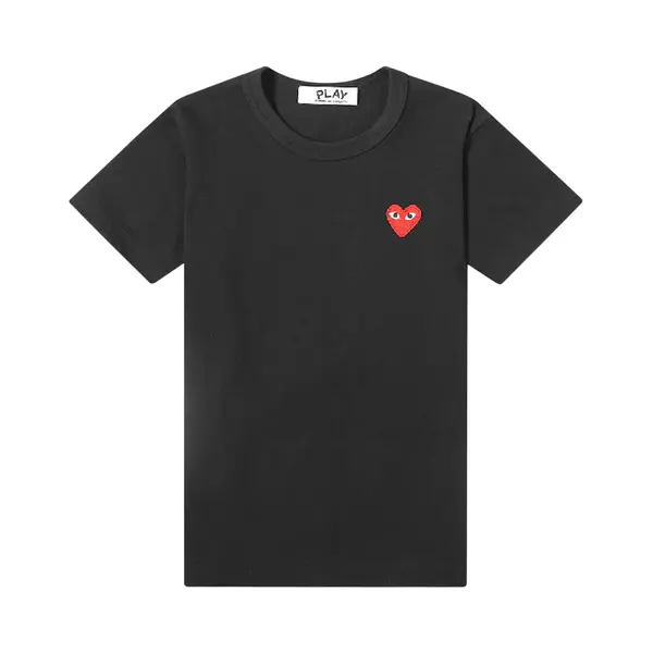 Play Comme Des Garcon Basic Heart Logo T-shirt - Black