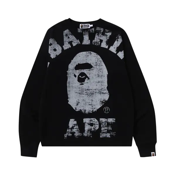 A BATHING APE Big College Crewneck - Black