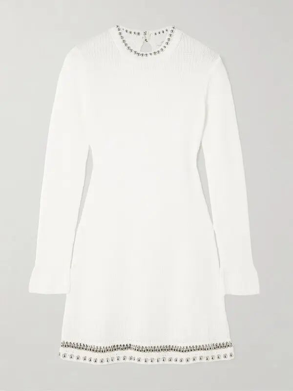 Rabanne Embellished Crocheted Mini Dress