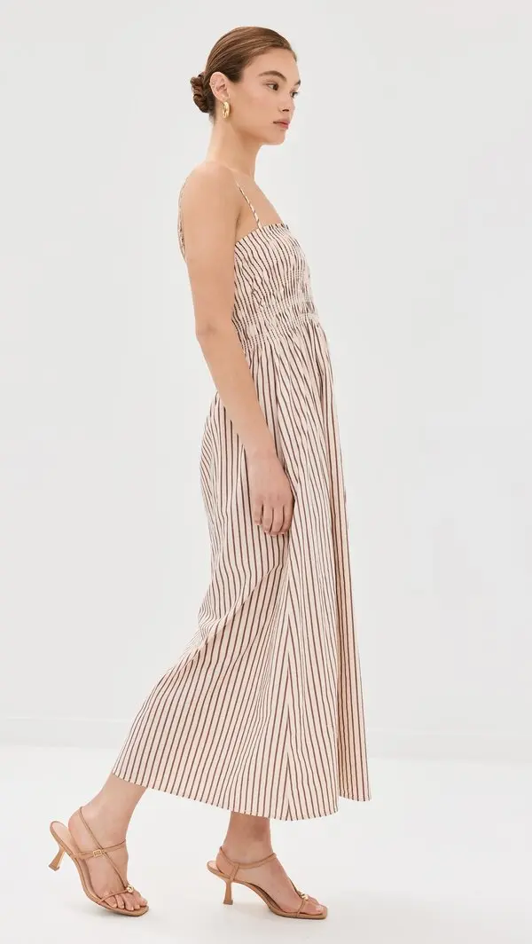 white christmas dresses Pistola Bianca Dress in Sage Egret Stripe main image 0