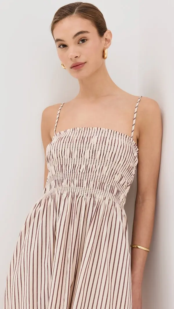 Pistola Bianca Dress - Tiramisu Stripe | Editorialist